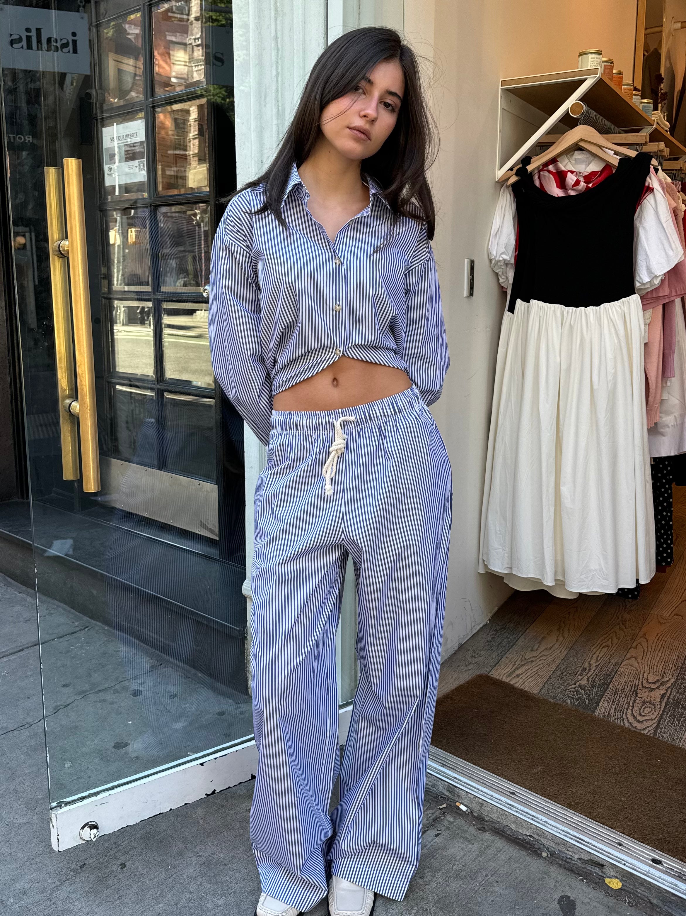 Stripe Pop Pant in Navy Stripe – Isalis