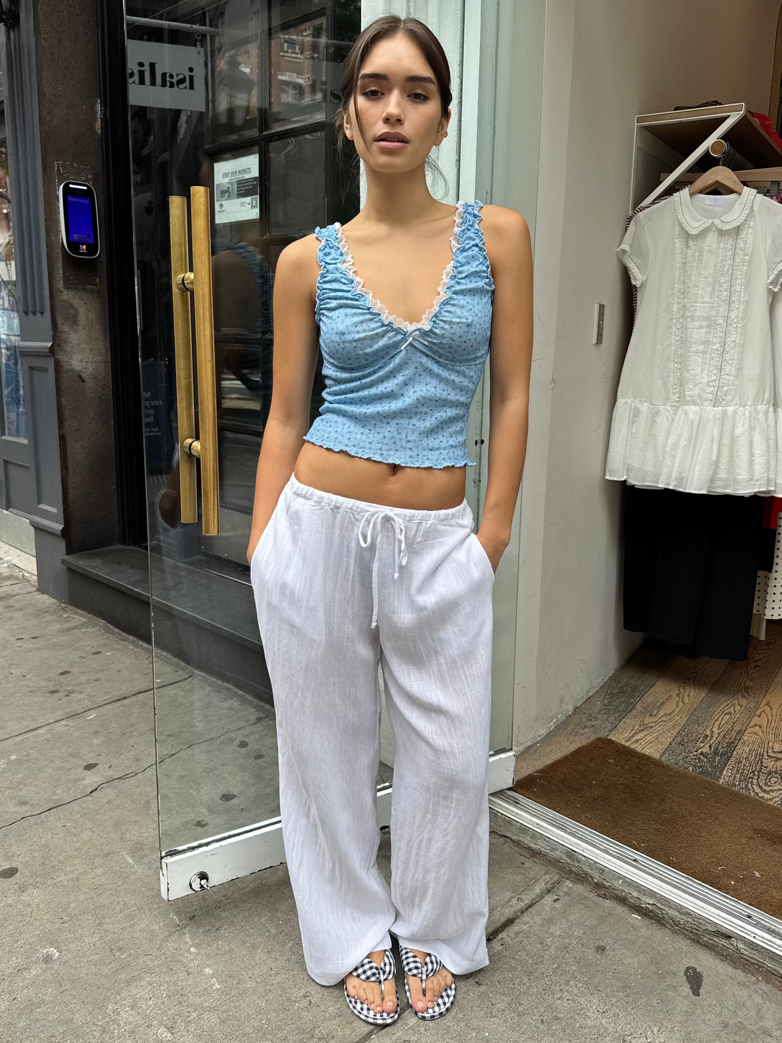 Angela Pants in White – Isalis