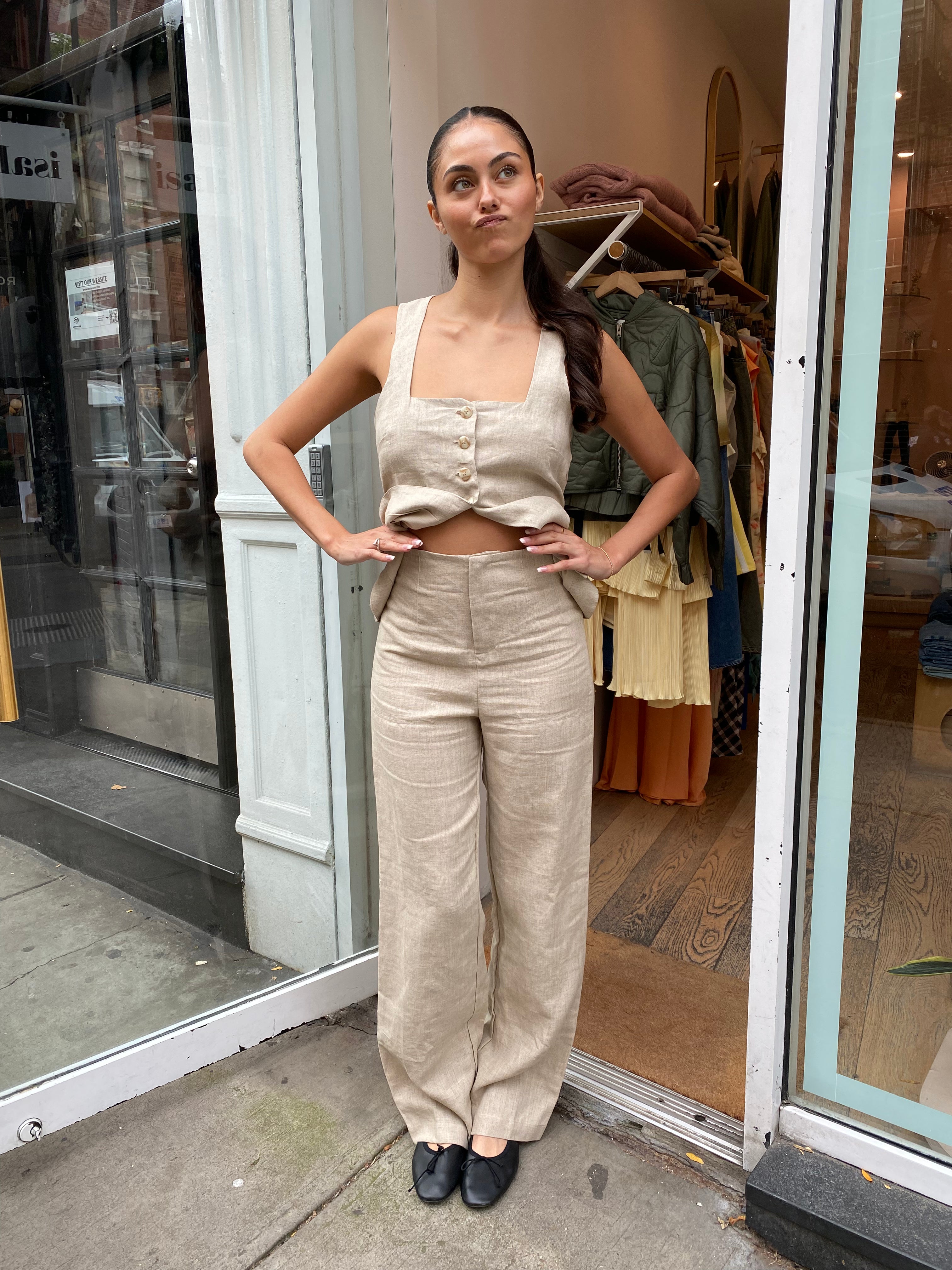 Isotta Pant in Natural Linen – Isalis